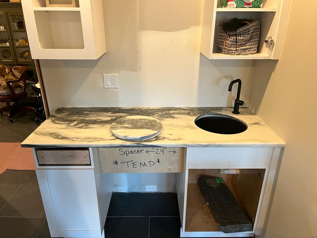 Custom Stone Bathroom Vanity Countertop Install | Berlin, CT
